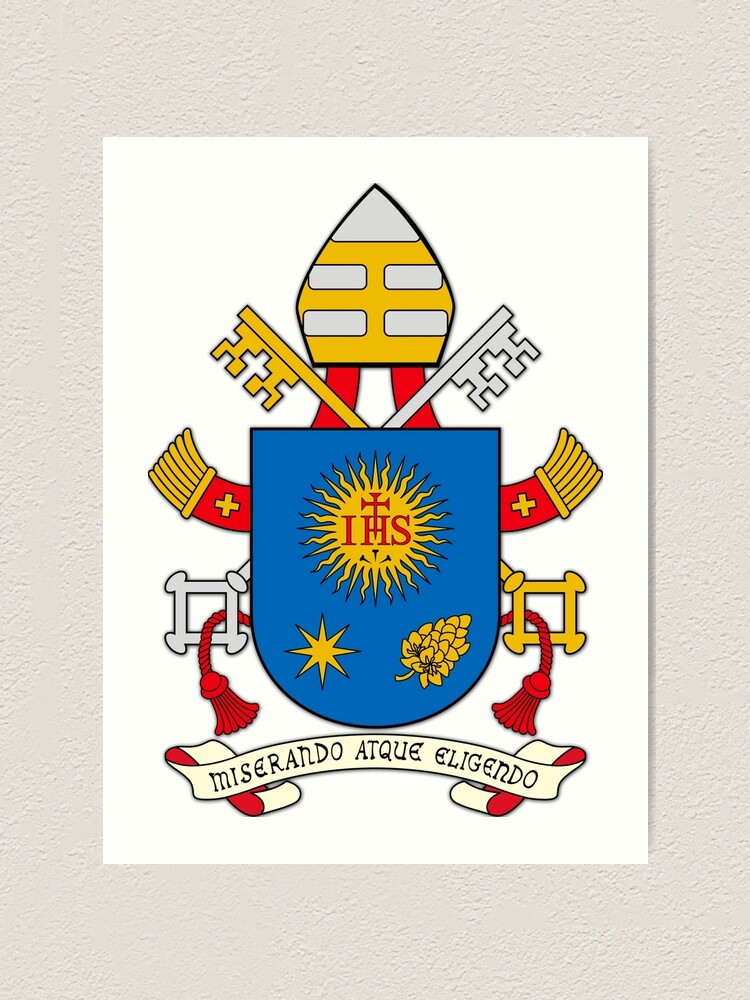 "Papal Coat of Arms for Pope Francis on white" Art Print for Sale by ...