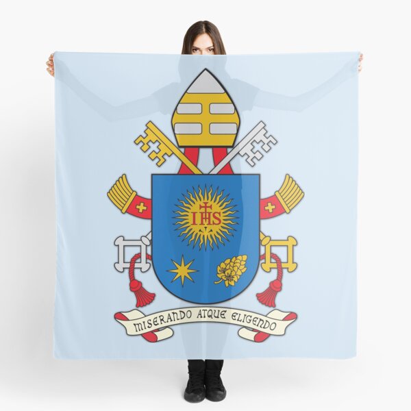 "Papal Coat of Arms for Pope Francis on blue" Scarf for Sale by ...