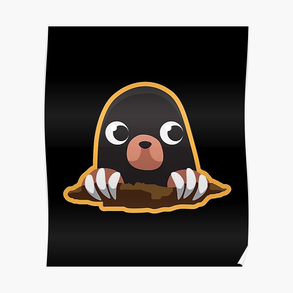 "Mole Sweet Cute Trench Mole Cube Hill Small" Poster for Sale by ...