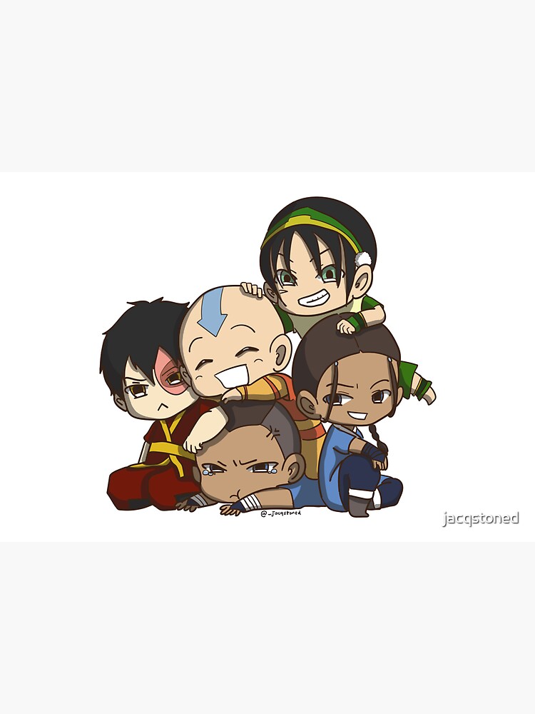 "Avatar the Last Airbender Chibi Gaang Sticker" Water Bottle for Sale ...