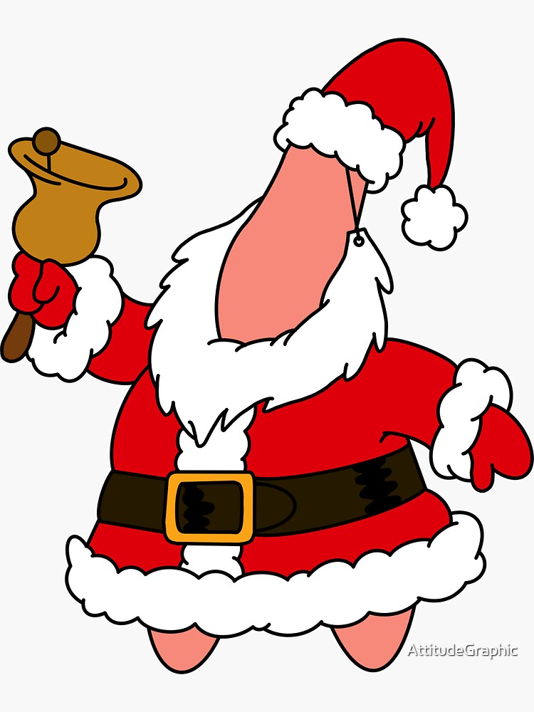 "Christmas Patrick Star" Sticker for Sale by AttitudeGraphic | Redbubble