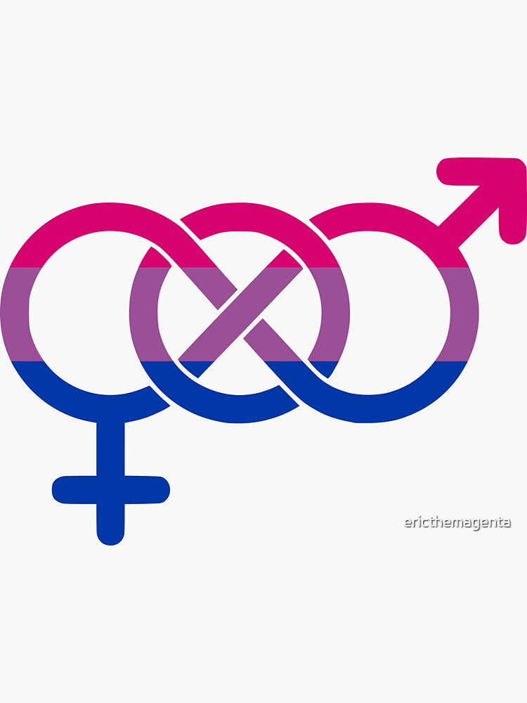 "Bisexual Pride Infinity Symbol Pink Purple Blue Gender Flag" Sticker ...