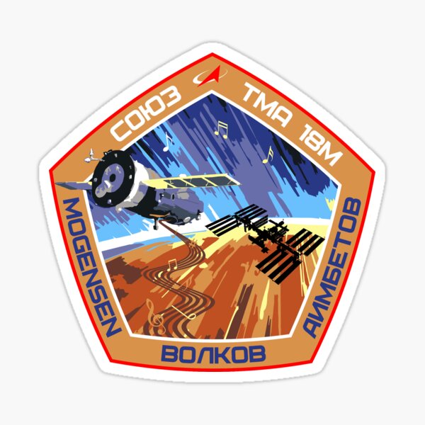 "Soyuz TMA-18M - Soviet Space Program Sticker - Soviet Sticker" Sticker ...