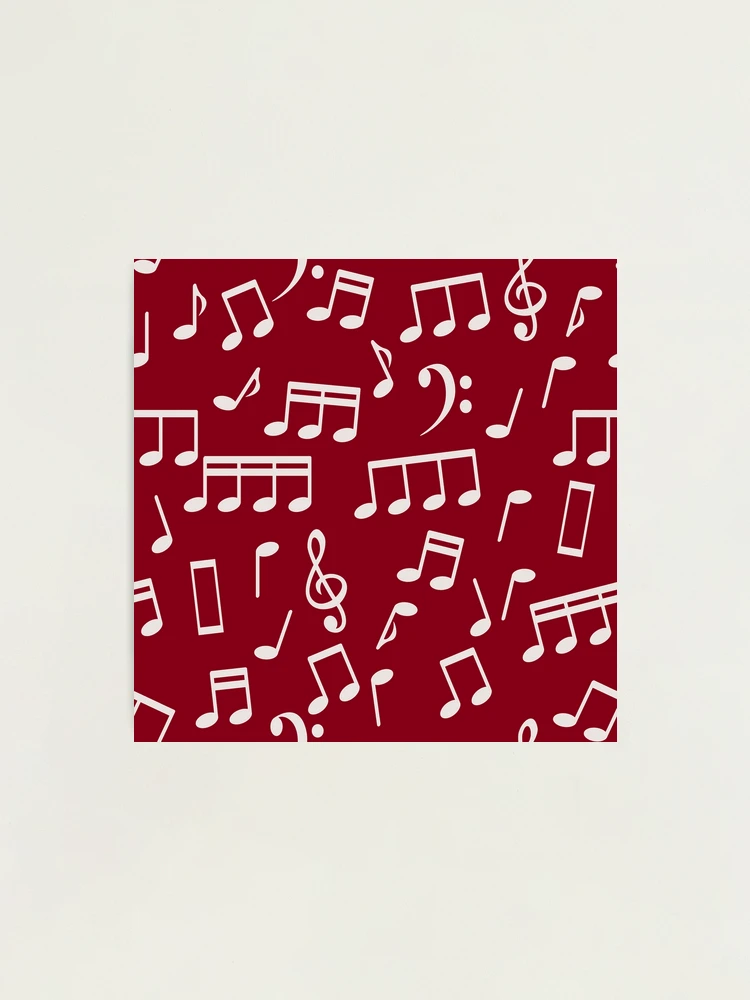 Red Music Note Background