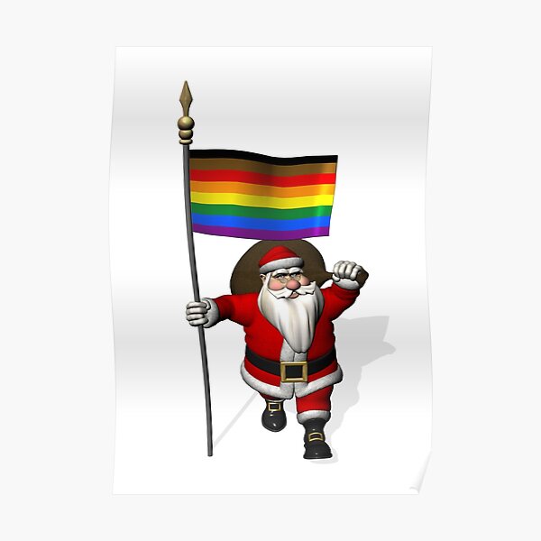 "Santa Claus Waves Philly Pride Flag" Poster by Mythos57 | Redbubble