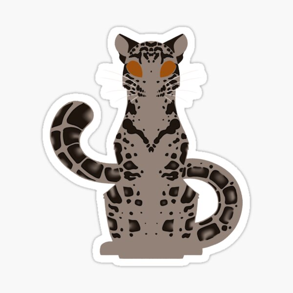 "Minimalist Clouded Leoard" Sticker for Sale by ZTheCrazed | Redbubble