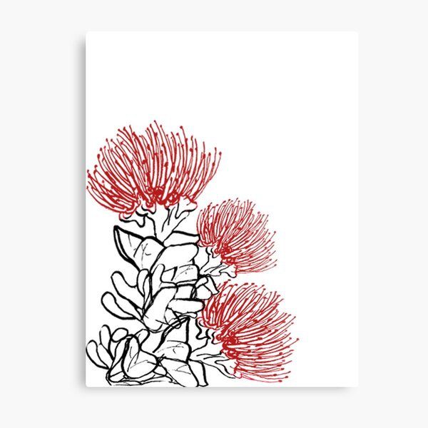 "Ohia Lehua Original Calligraphy Artwork" Metal Print for Sale by ...