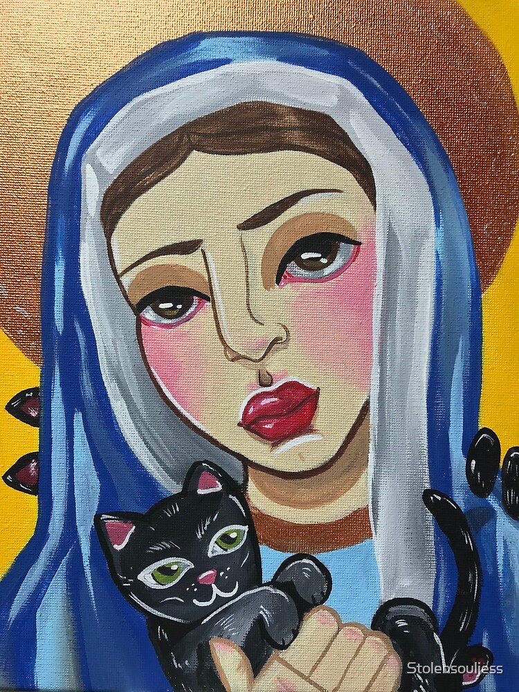 "Virgin Mary Protector of Black cats" Poster for Sale by Stolensouljess ...
