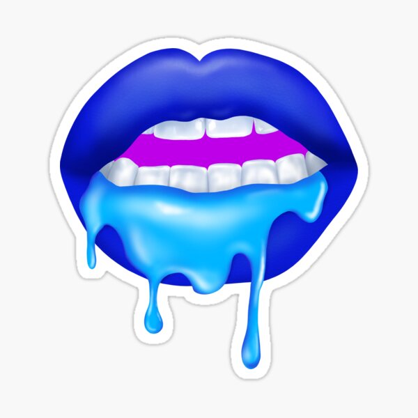 "Mouth: Blue Drip" Sticker for Sale by kdicksss | Redbubble