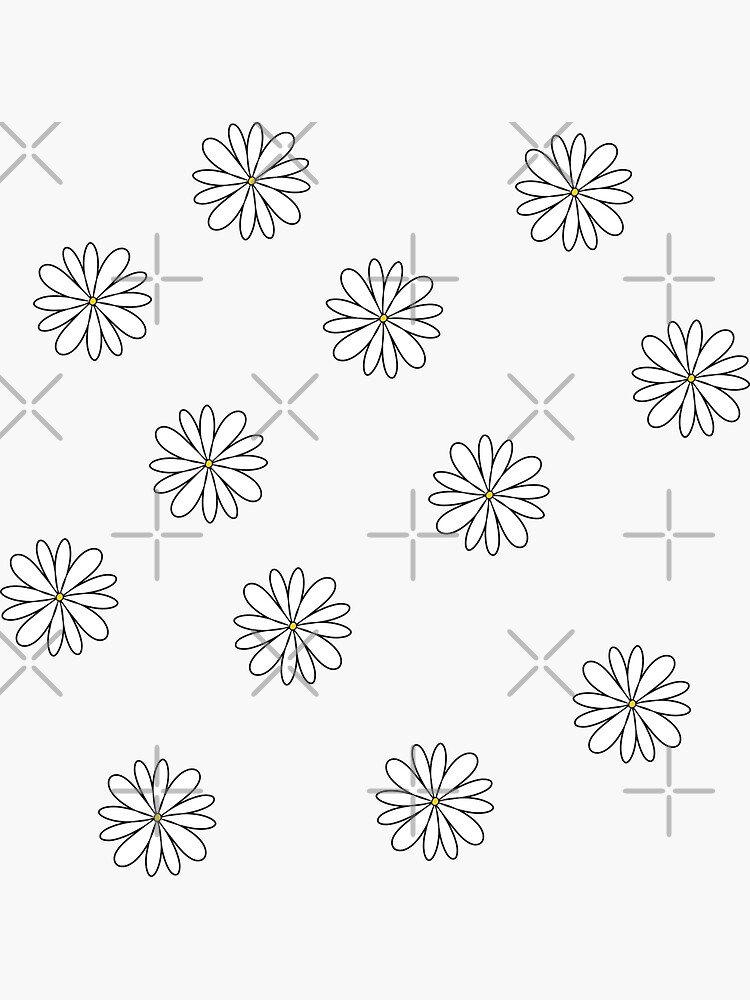 "Tiny White Daisy Flowers Floral Sticker Pack" Sticker for Sale by ...