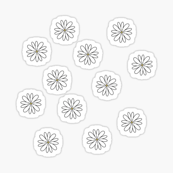 "Tiny White Daisy Flowers Floral Sticker Pack" Sticker for Sale by ...