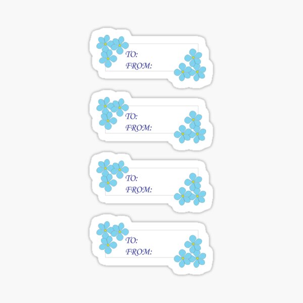 "Forget Me Not Labels" Sticker by Braylia | Redbubble