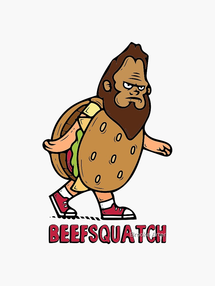"Beefquatch" Sticker for Sale by Baarter | Redbubble