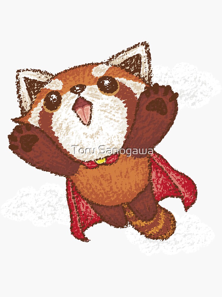 "Red panda superhero" Sticker by sanogawa | Redbubble