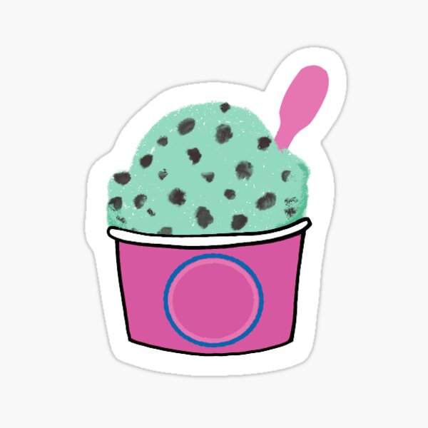 "Mint chocolate chip ice cream " Sticker by FARRAH7 | Redbubble