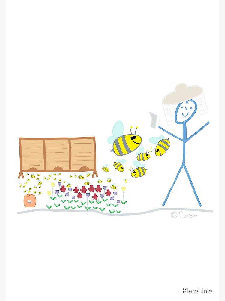 "Beekeeper Stick Figure Bee Honey Maya Willy Job" Spiral Notebook by ...