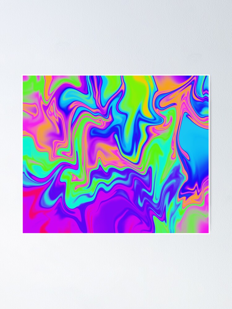 "Marbled Neon Rainbow" Poster for Sale by marblingking | Redbubble