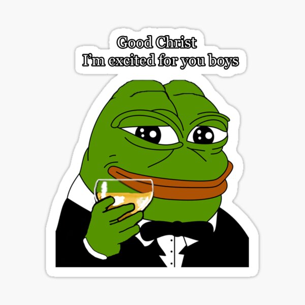 "Smug Pepe is excited for you boys" Sticker for Sale by Alyosha | Redbubble