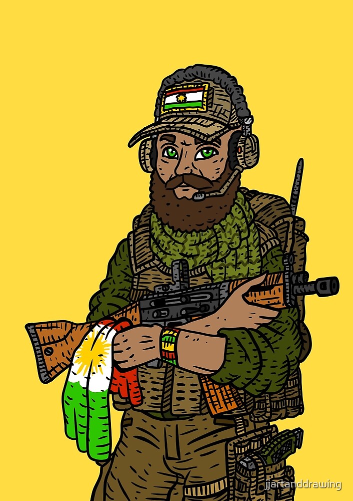 "Kurdish Peshmerga, soldier of Kurdistan." by JJ ADX | Redbubble