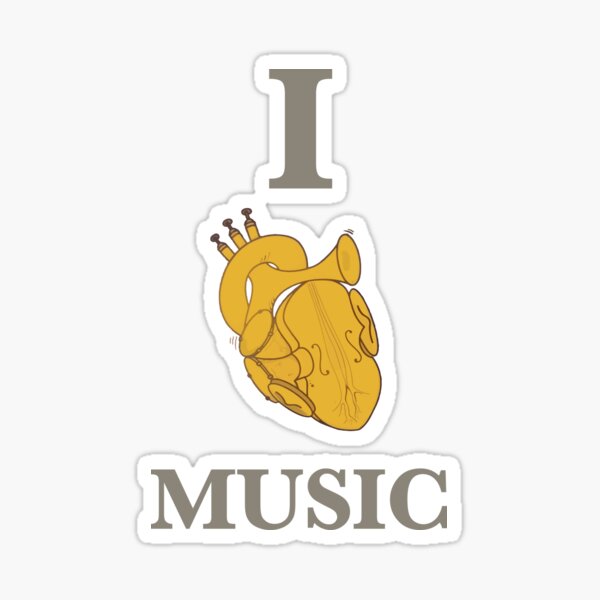 "I Love Music" Sticker for Sale by lolworld | Redbubble