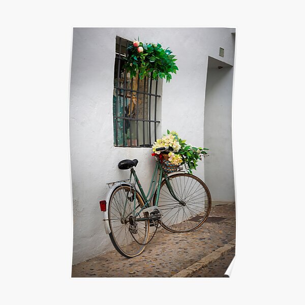 "A bicycle in the white washed back streets of Altea in Spain" Poster ...