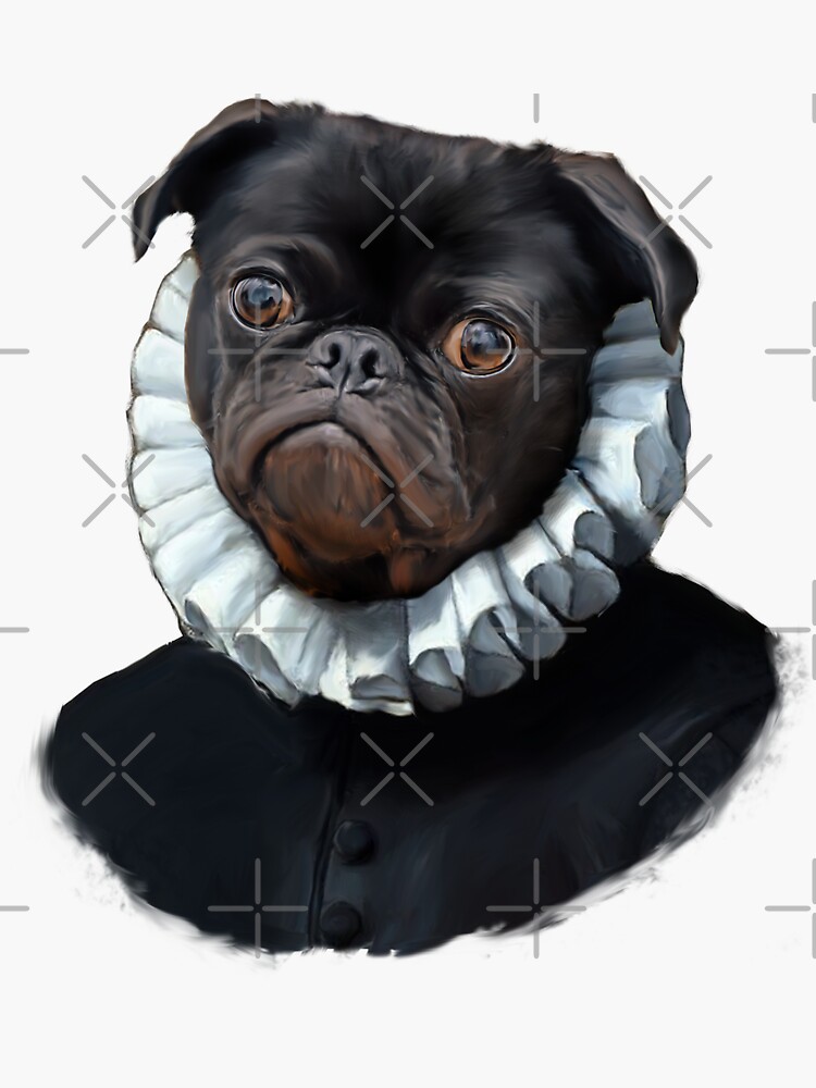 "Mr Pug " Sticker for Sale by monikagun-art | Redbubble