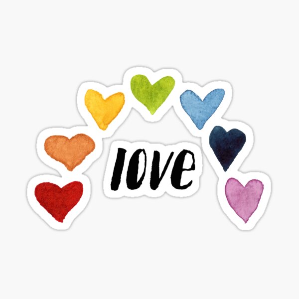 "Rainbow of love" Sticker for Sale by idriera | Redbubble