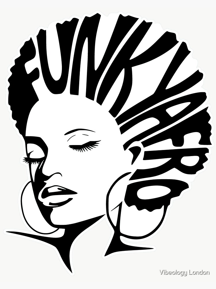 "Funky Afro Hair clothing" Sticker for Sale by FunkyM | Redbubble