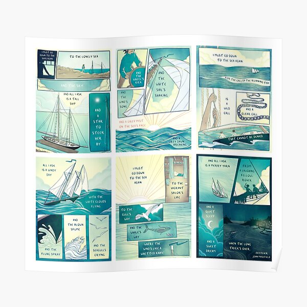 "Sea Fever - Horizontal/With White Space" Poster for Sale by ...