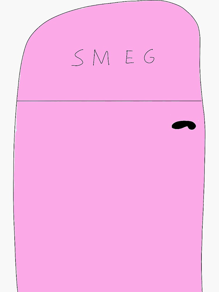 "Pink smeg fridge" Sticker for Sale by -Mercedes- | Redbubble