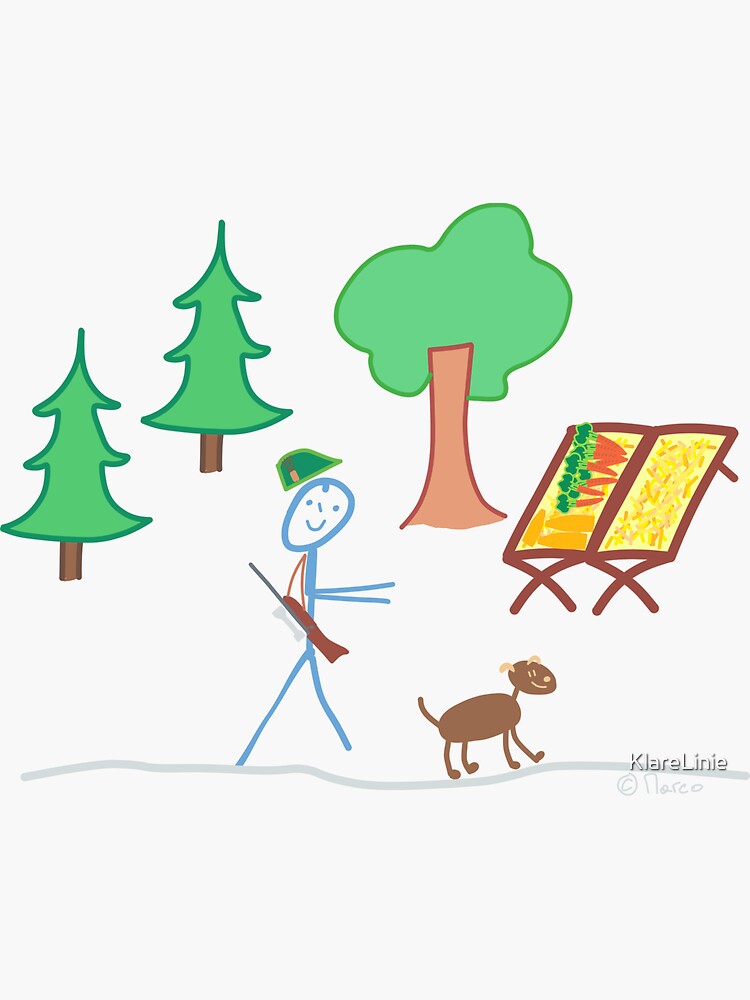 "Hunting stickman dog forest conservation animals" Sticker by ...