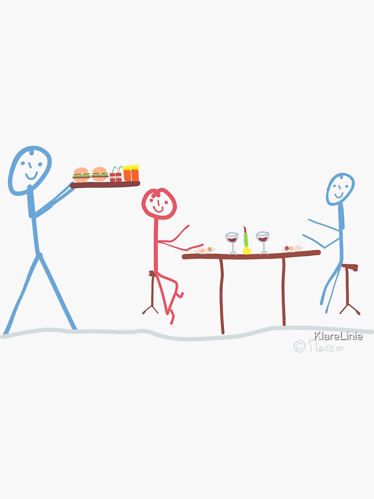 "Waiter Stick Figure Restaurant Occupation Job Work Dinner Rendevouz ...