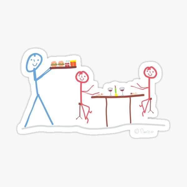 "Waiter Stick Figure Restaurant Occupation Work Dinner Wife Man ...