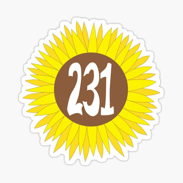 "Hand Drawn Michigan Sunflower 231 Area Code" Sticker by itsrturn ...