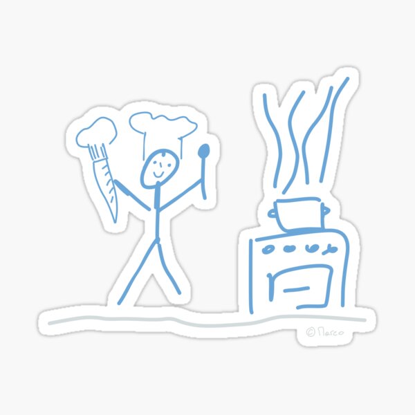 "Chef stick figure, work profession restaurant" Sticker by KlareLinie ...