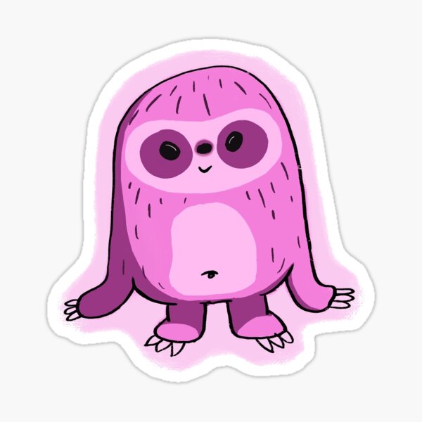 "Pink Sloth" Sticker for Sale by unpocolocoart | Redbubble