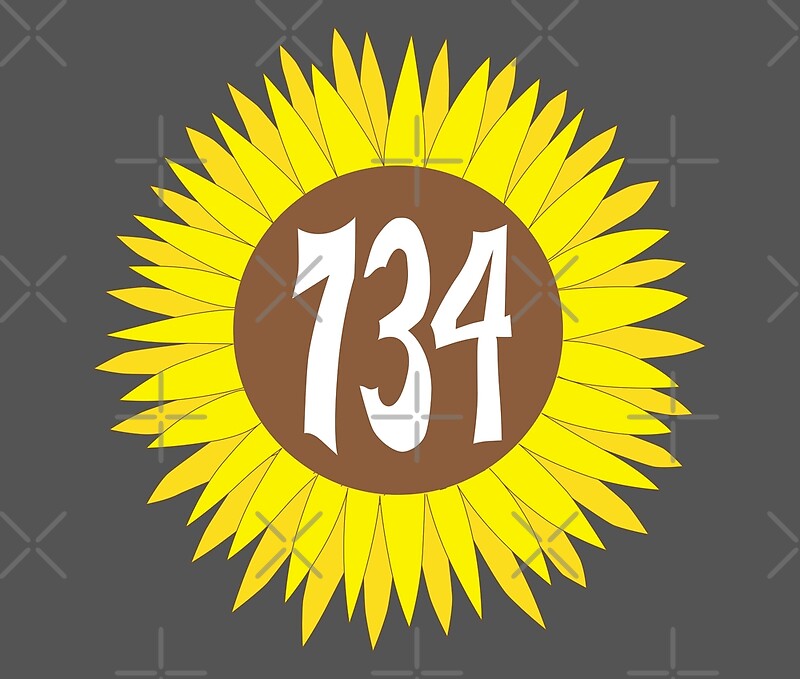 "Hand Drawn Michigan Sunflower 734 Area Code" by itsrturn | Redbubble