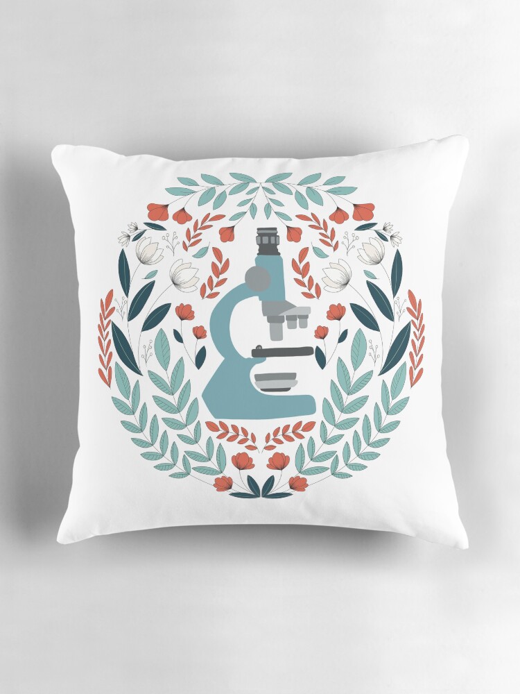 "Blue Folk Microscope" Pillow for Sale by Lindsey Seymour | Redbubble