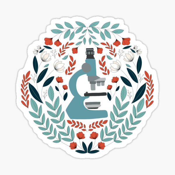 "Blue Folk Microscope" Sticker for Sale by Lindsey23art | Redbubble