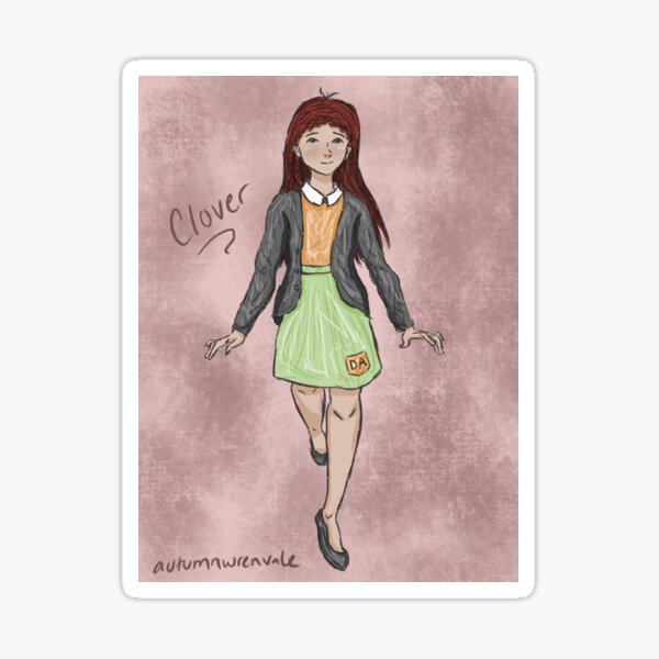 "Clover Lee w/ Background" Sticker for Sale by Autumnwrenvale | Redbubble