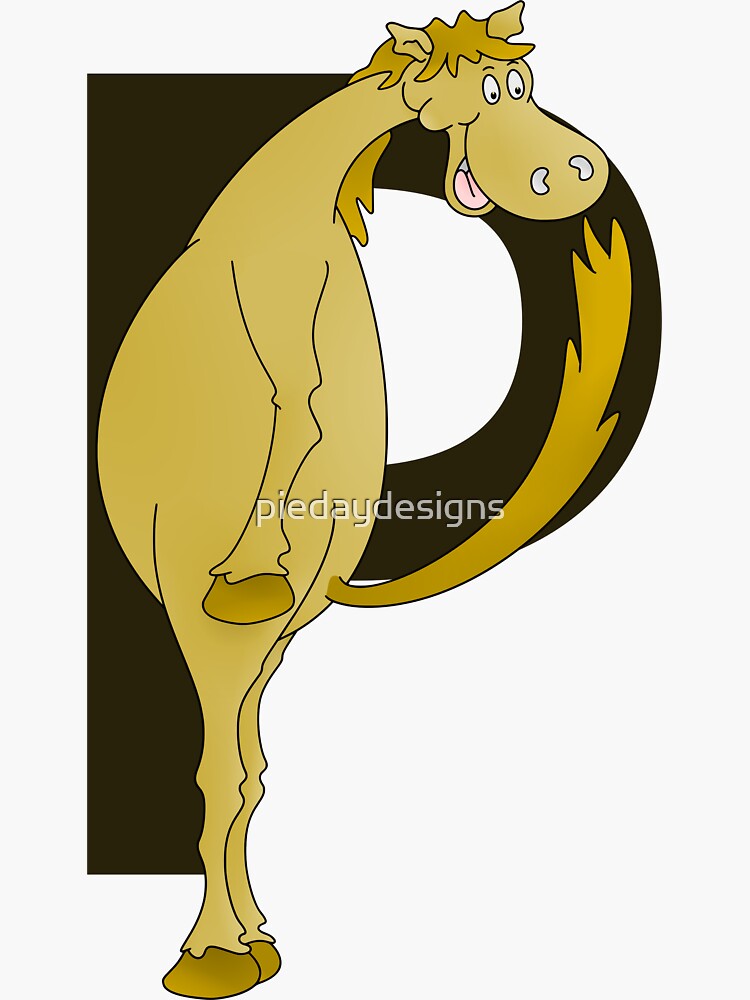 "Pony Monogram Letter P" Sticker for Sale by piedaydesigns | Redbubble