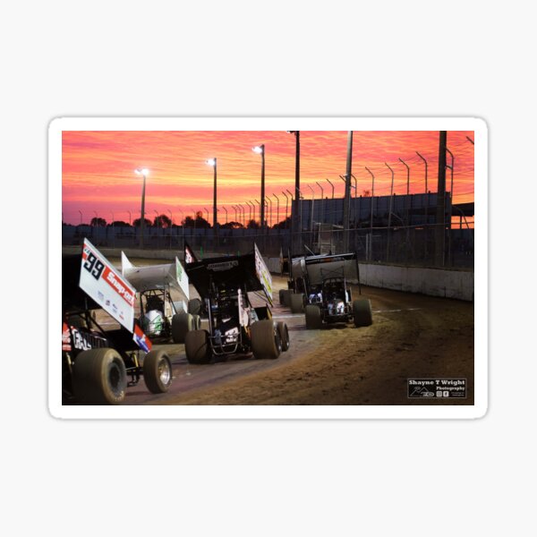 "Sunset at the Speedway track." Sticker for Sale by shaynetwright ...