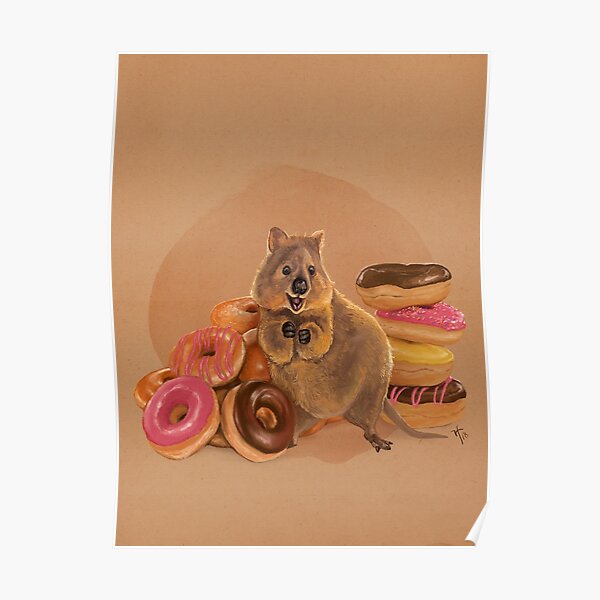 "Happy Quokka" Poster for Sale by rebeccaflaum | Redbubble
