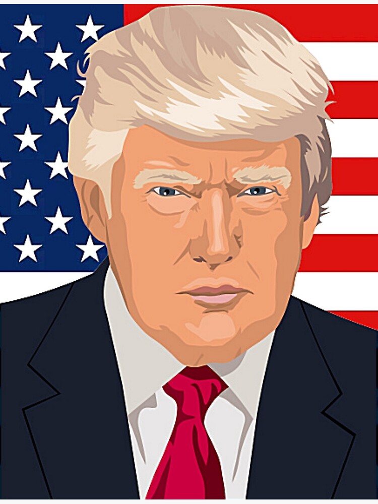 " Animated image of Donald Trump with the American flag " Poster for ...