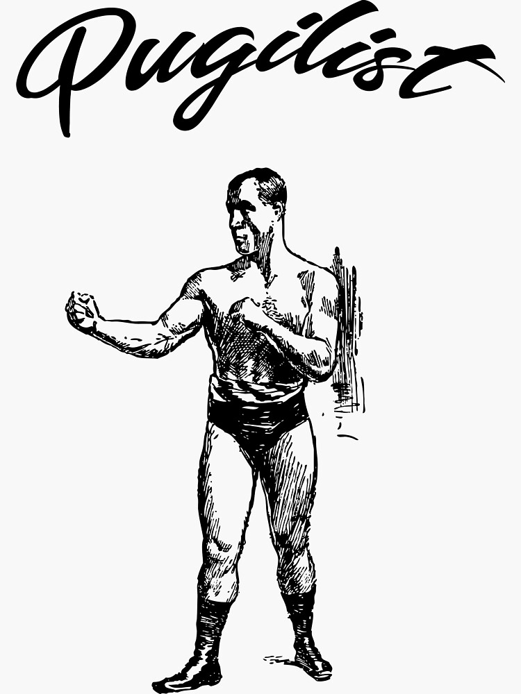 "Pugilism White" Sticker for Sale by Joepseudo | Redbubble