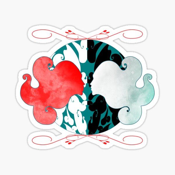 "Decorative Duality Face Off" Sticker for Sale by madlil | Redbubble