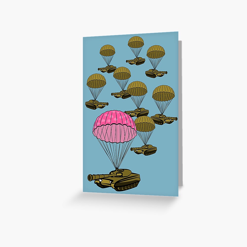 "Tank Parachute" Greeting Card by piedaydesigns | Redbubble