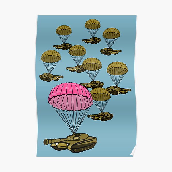 "Tank Parachute" Poster by piedaydesigns | Redbubble