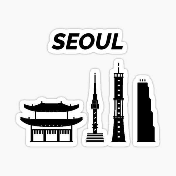 "Seoul Skyline, South Korea" Sticker by marosharaf | Redbubble