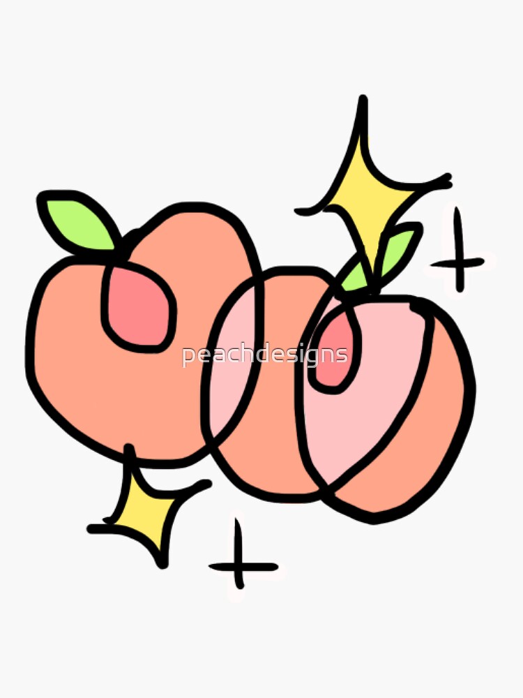 "Peaches" Sticker for Sale by peachdesigns | Redbubble